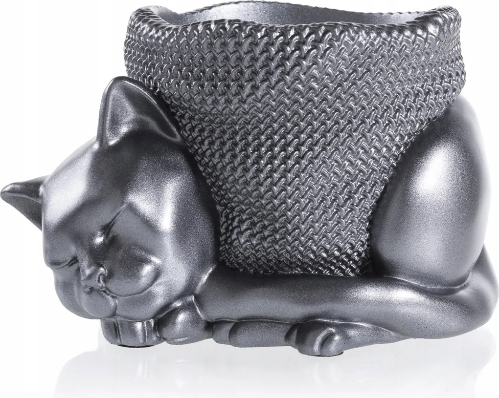 Květináč Sleepy Cat Steel Poli 12 cm Figurka Květináč