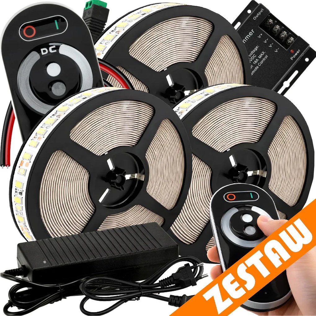 Sada LED pásků 12V 15m 72W - zdroj + ovladač
