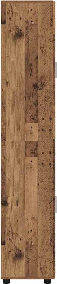 Vysoký bufet FLORIN 60 x 35 x 182 cm Staré dřevo 3397912