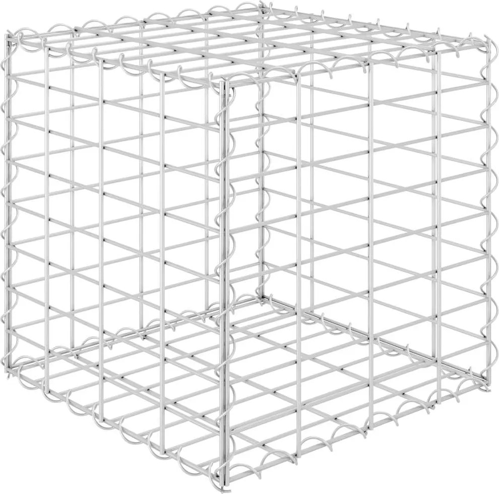 Gabionový vyvýšený záhon krychle ocelový drát 40 x 40 x 40 cm 145649