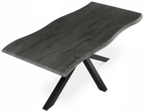 Jídelní stůl 180x90 šedý dub kovová noha ve tvaru hvězdy černý lak HT-F4618 GREY