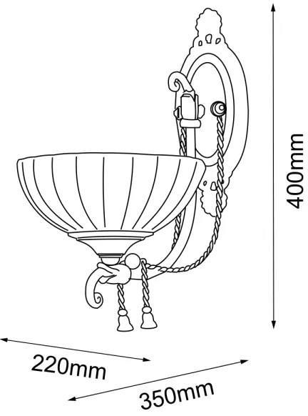 Amplex 8307 - Nástěnné svítidlo GRANADA 1xE27/10W/230V