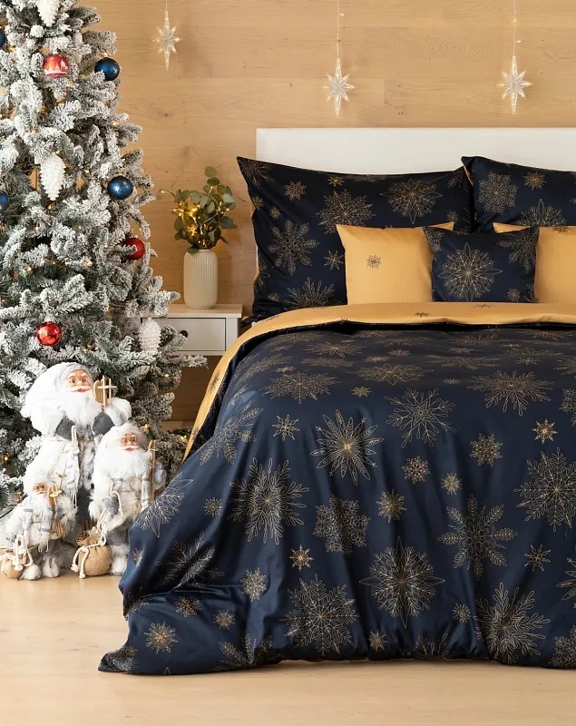 Matějovský povlečení Gold Christmas Flanel premium Rozměr: 140 x 220 cm, 70 x 90 cm