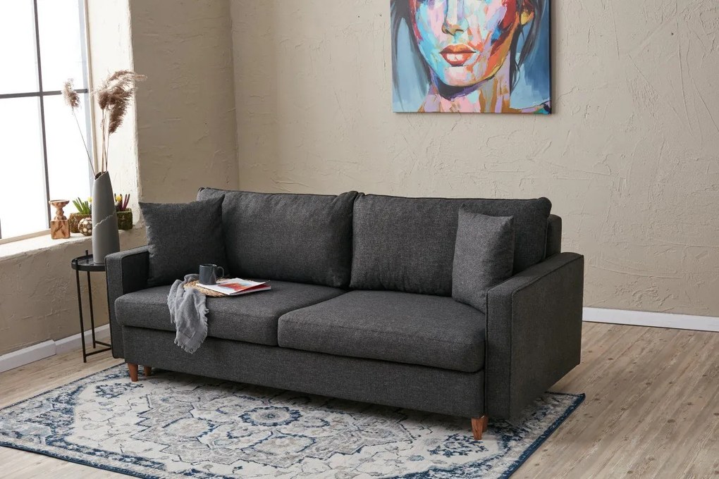 Hanah Home Třímístná pohovka EVA antracitová