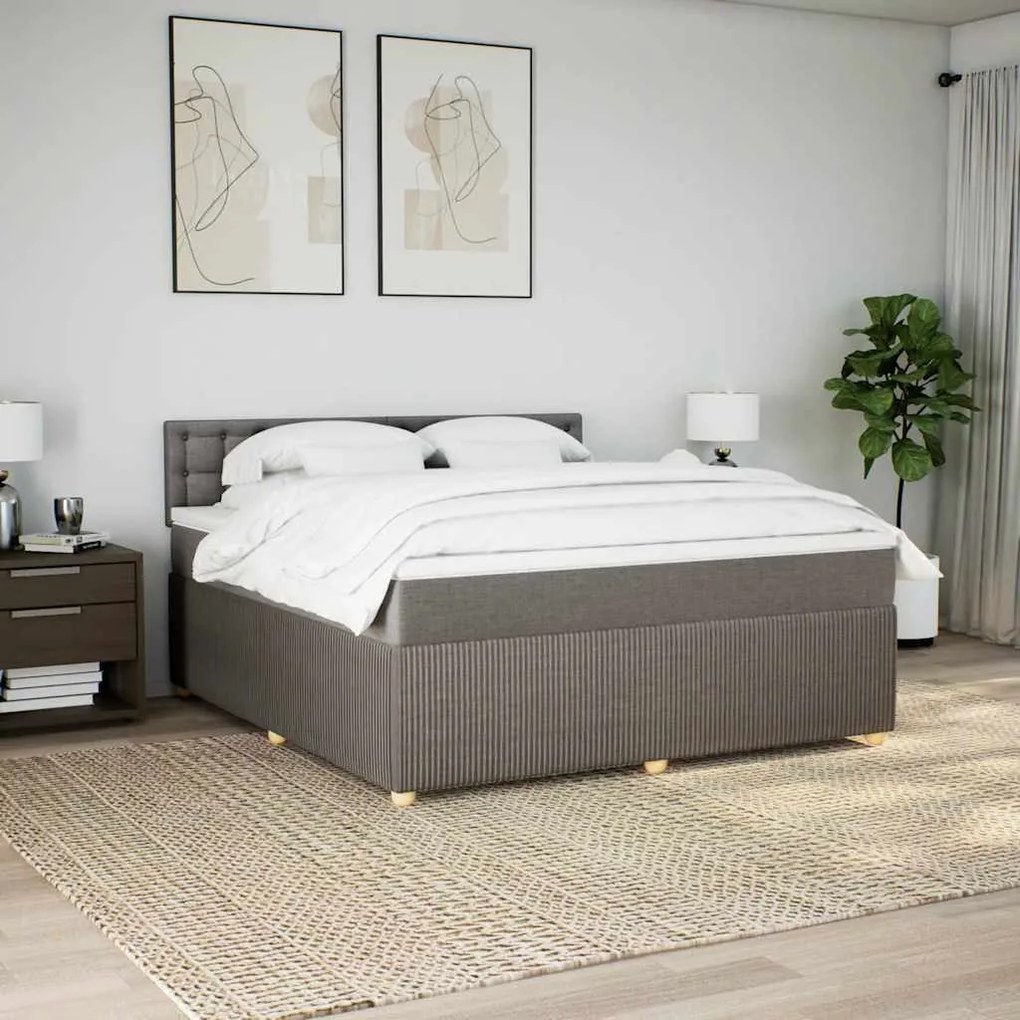 Box spring postel s matrací taupe 180x200 cm textil 3289853