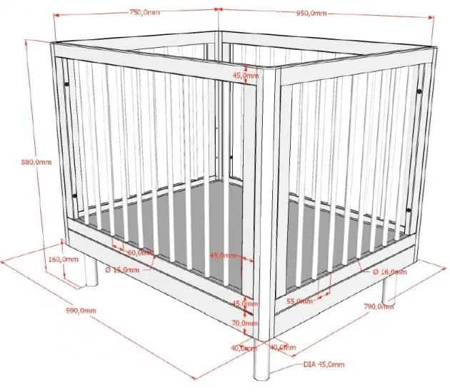 Bílá dětská ohrádka z bukového dřeva 95x75 cm Forrest – Vipack