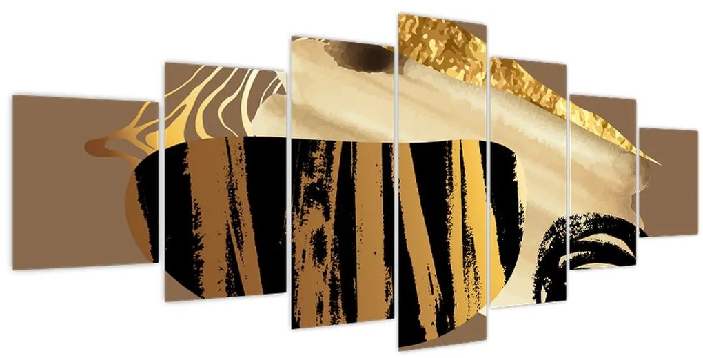 Obraz - Abstrakce golden brown N⁰2 (210x100 cm)