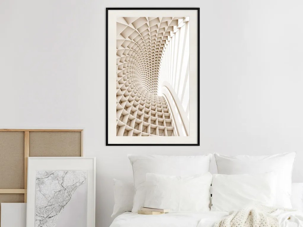 Plakát Telemark - abstraktní tunel s imitací 3D a světlou texturou stěn