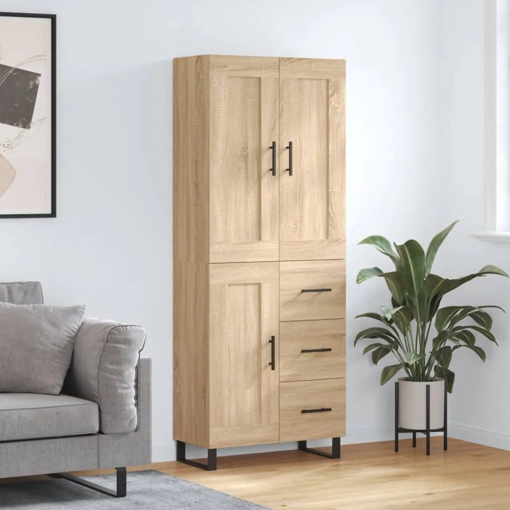 Skříň highboard dub sonoma 69,5 x 34 x 180 cm kompozitní dřevo 3200028