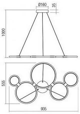 Redo 01-1742 - LED Lustr na lanku RADIUS LED/45W/230V bílá