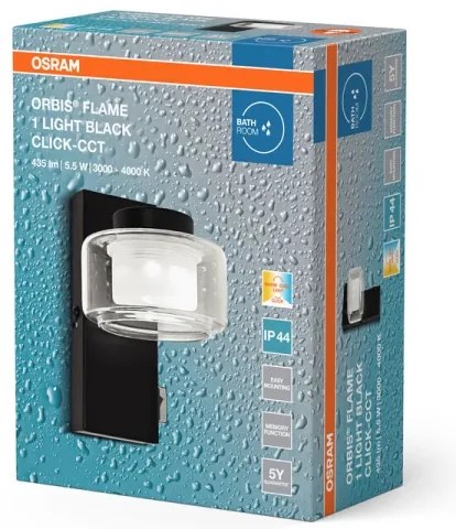 Osram - LED Koupelnové nástěnné svítidlo ORBIS FLAME LED/5,5W/230V IP44 černá