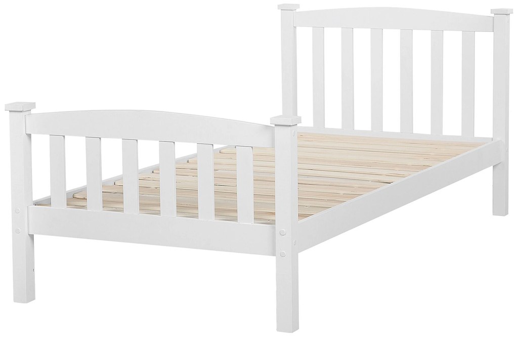 Dřevěná postel 90 x 200 cm bílá GIVERNY Beliani