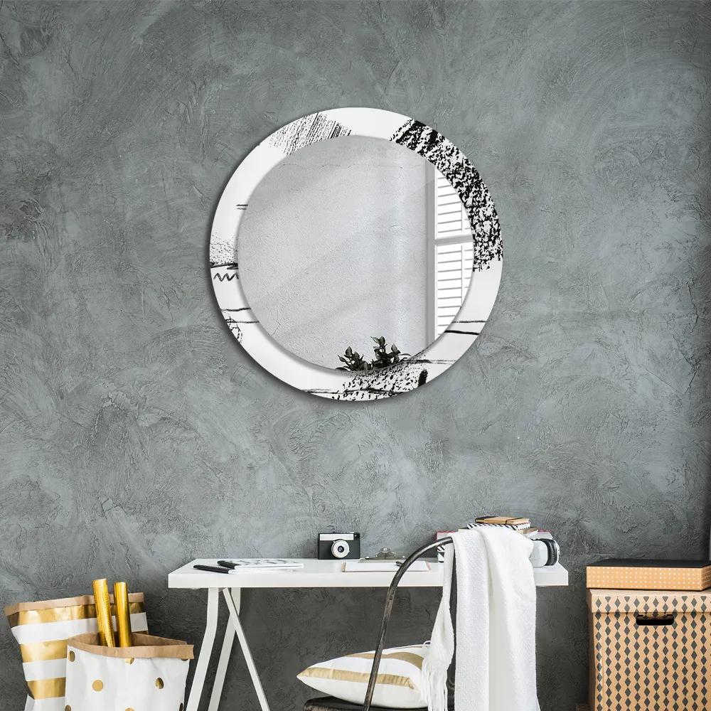 Kulaté dekorativní zrcadlo Graffiti vzor fi 70 cm