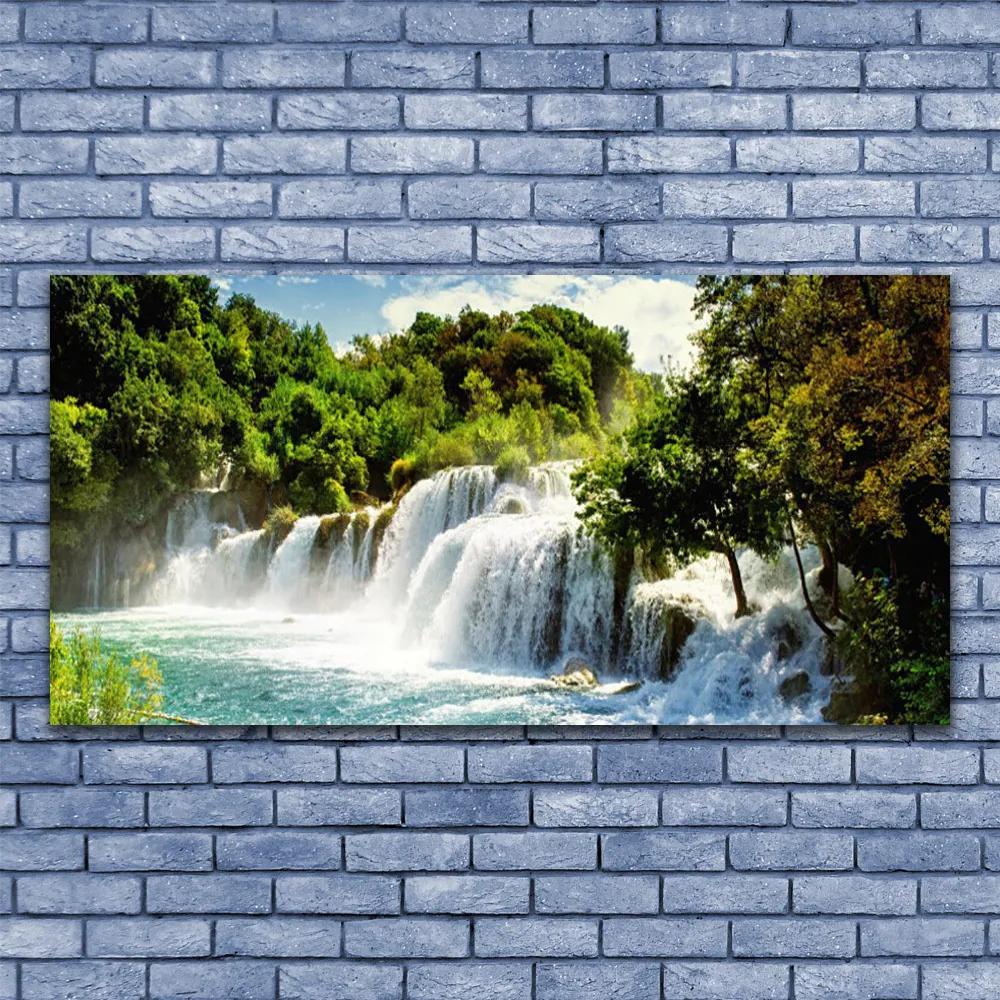 Plexisklo-obraz Vodopád Příroda Les 120x60 cm