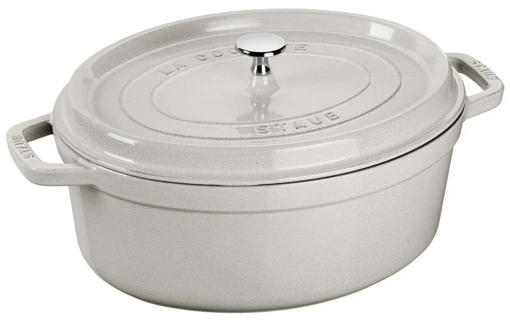 Staub Cocotte hrnec oválný 23 cm/2,3 l bílá lanýžová, 11023107