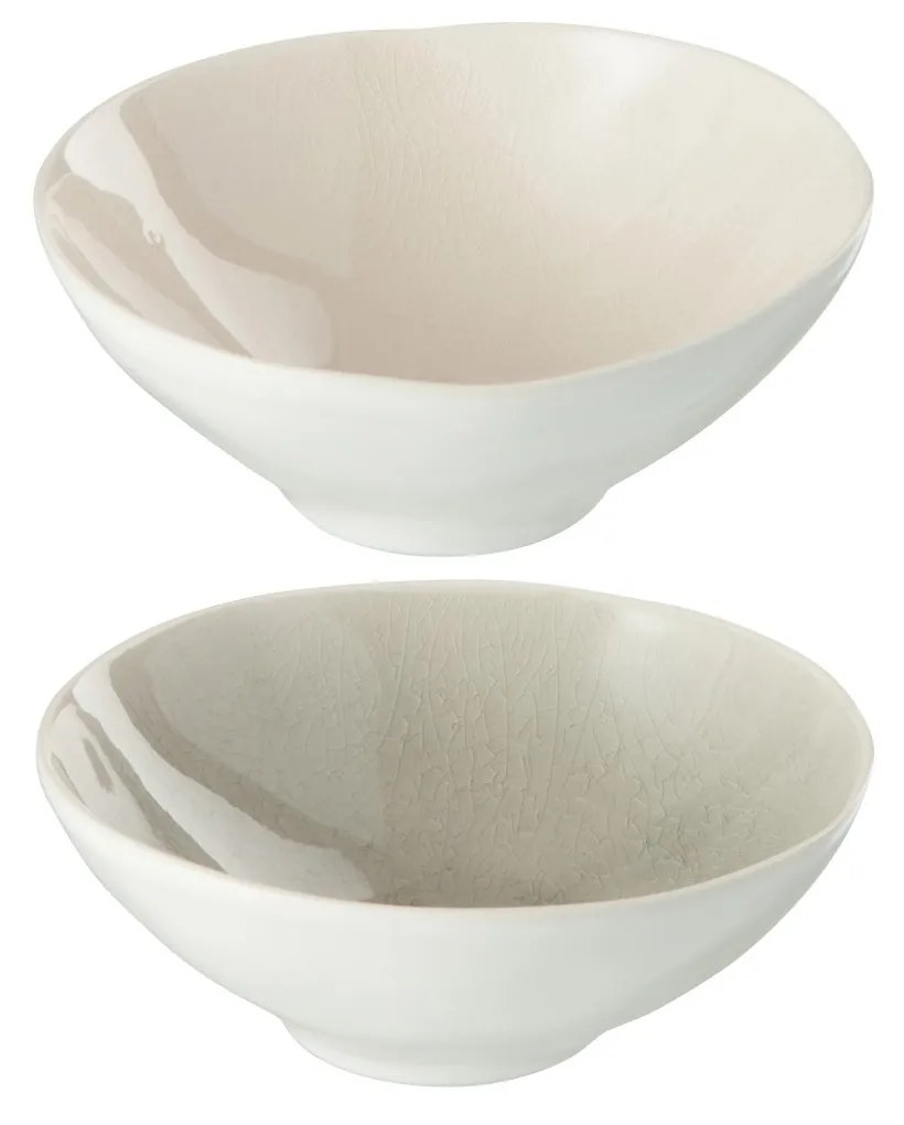 2 ks béžové misky Apero Taupe s popraskáním - 12*12*4,8 cm