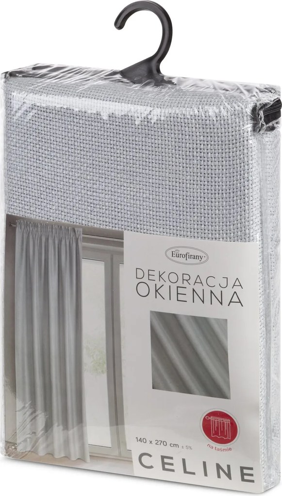 ZÁCLONA NA PÁSCE CELINE 140X270 CM STŘÍBRNÁ