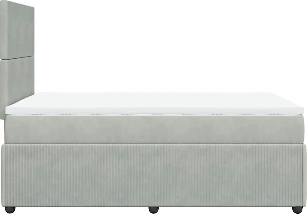 Box spring postel s matrací světle šedá 120x190 cm samet 3294580