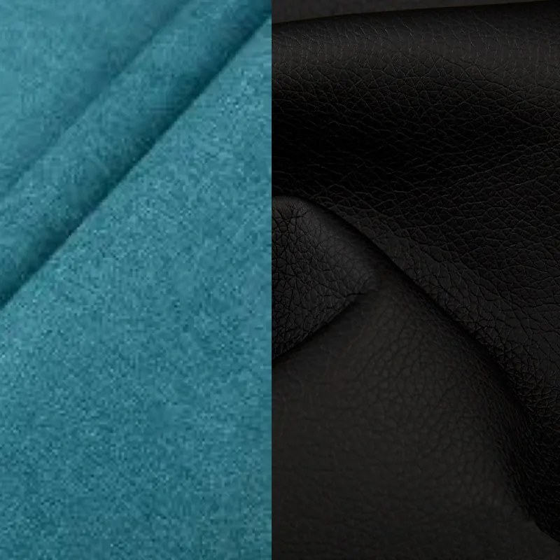 Rozkládací rohová sedačka ALADIN levý roh tyrkysová / černá