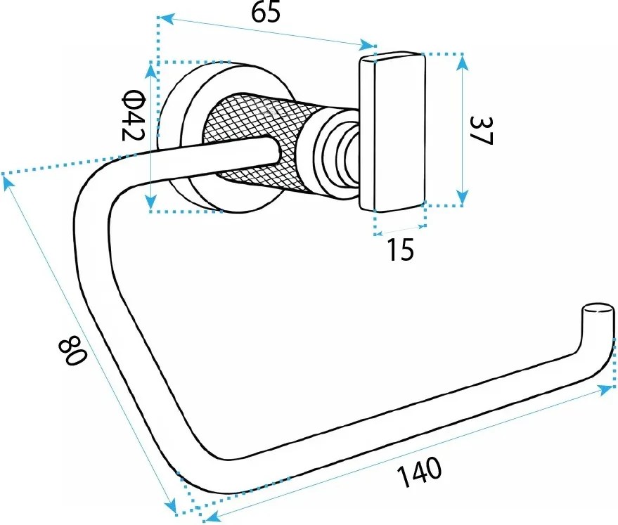 Držák na toaletní papír REA RIVO 81305 zlatý kartáčovaný