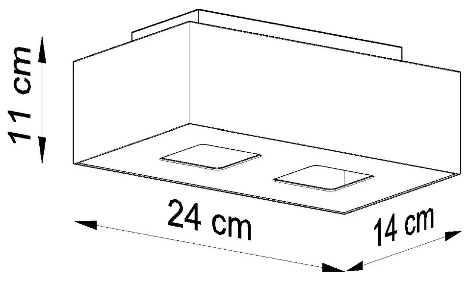 Stropní svítidlo Mono 2, 1x černé/bílé kovové stínítko