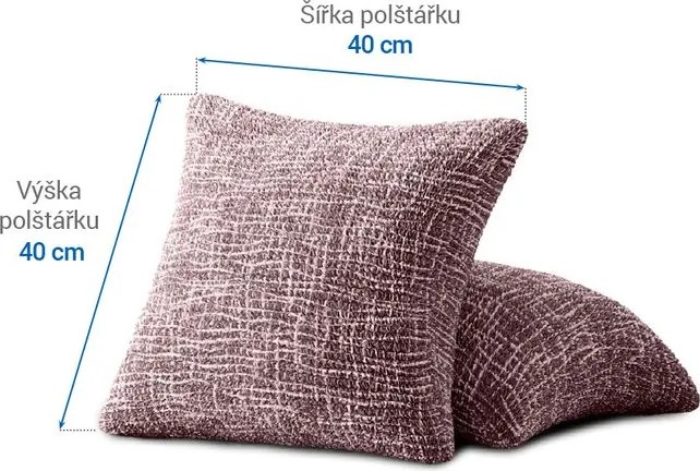 Bielastické potahy GRAFITI NOVÉ kaštanově hnědé povlaky na polštářky 2 ks (40 x 40 cm)