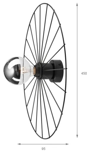 Nástěnné svítidlo MONTANA 1xE27/15W/230V pr. 45 cm černá