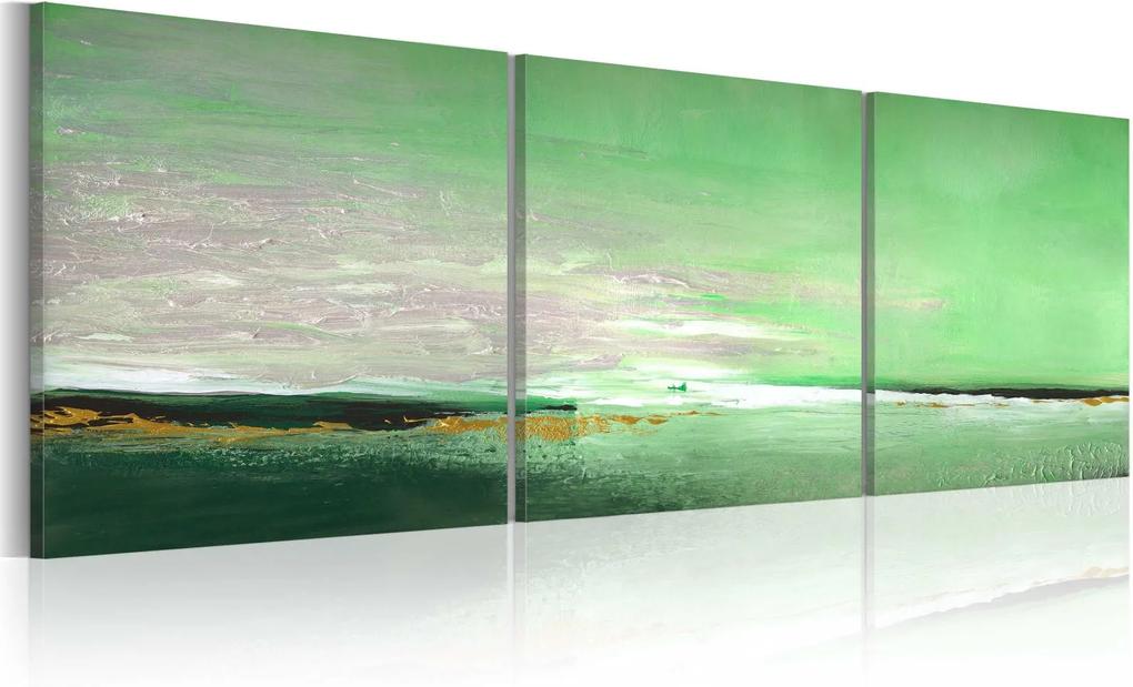 Ručně malovaný obraz - Sea-zelená pobřeží 150x50