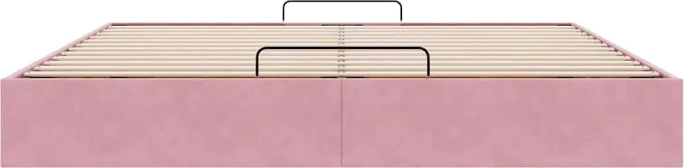 Osmanský rám postele bez matrací růžová 200x200 cm samet 3310990