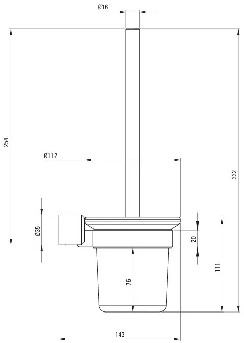 Deante Toilet brush, wall-mounted