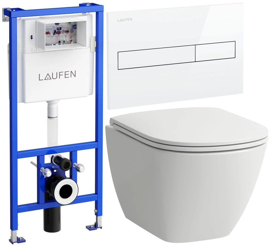Set záchodová mísa Laufen Lua H8200830000001, záchodové prkénko Laufen Lua H8910830000001, H8956610000001