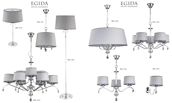 Jupiter 1609 - EG P CH - Stojací lampa EGIDA 3xE27/60W