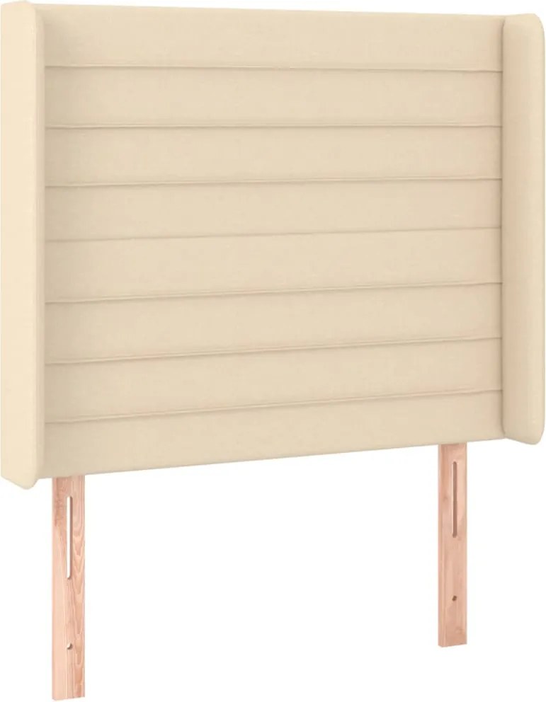 Box spring postel s matrací a LED krémová 90x200 cm textil 3138370