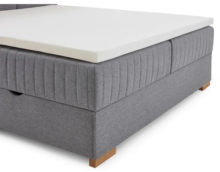 Šedá boxspring postel s úložným prostorem 160x200 cm Tambo – Meise Möbel