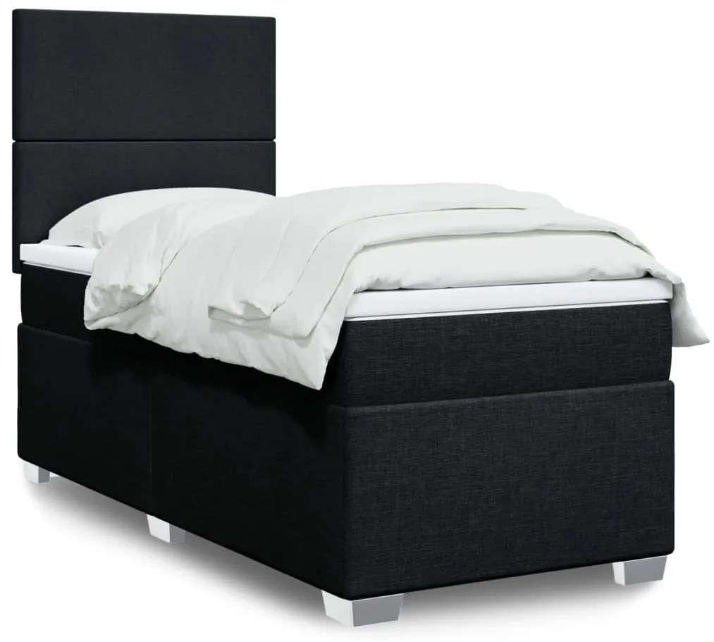 Box spring postel s matrací černá 100 x 200 cm textil 3292694