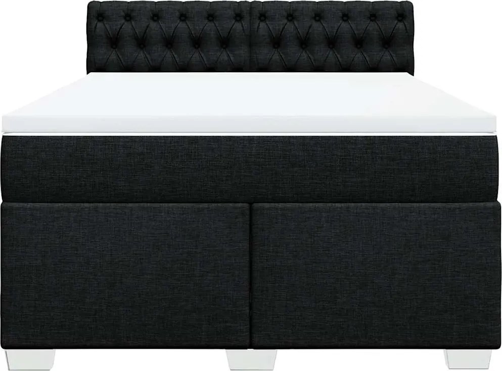 Box spring postel s matrací černá 160x200 cm textil 3288248