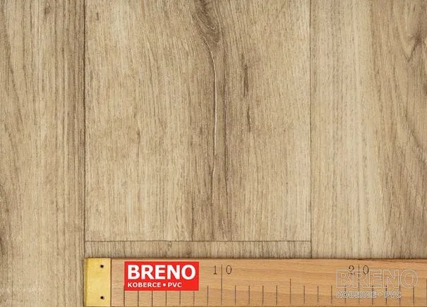 Breno PVC SUPERTEX Sorbonne 541 – teplé přírodní dřevo, šíře 200 cm
