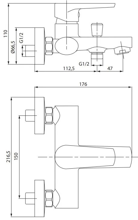 Cersanit Moduo, vanová baterie, černá matná, S951-559
