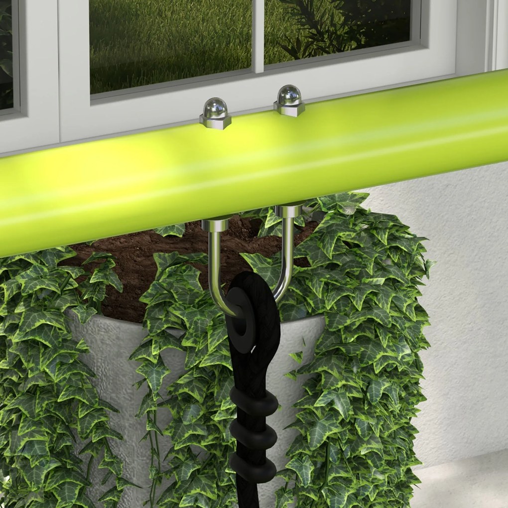 Zahradní houpačka Outsunny pro děti s 1 jednoduchou houpačkou, 1 klouzačkou a anti-UV ochranou, nosnost 135 kg, 255x160x180 cm, šedá a zelená