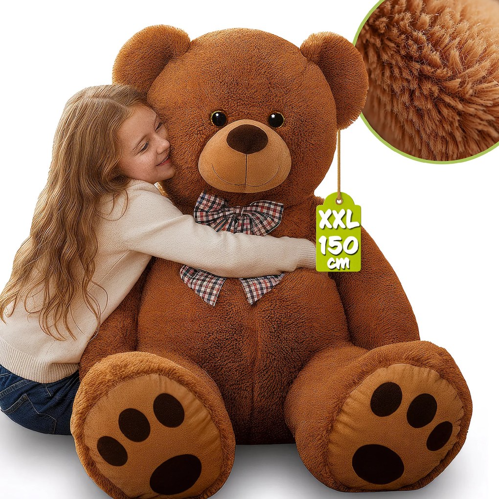Plyšová hračka Plyšový medvěd XXL hnědý 150cm