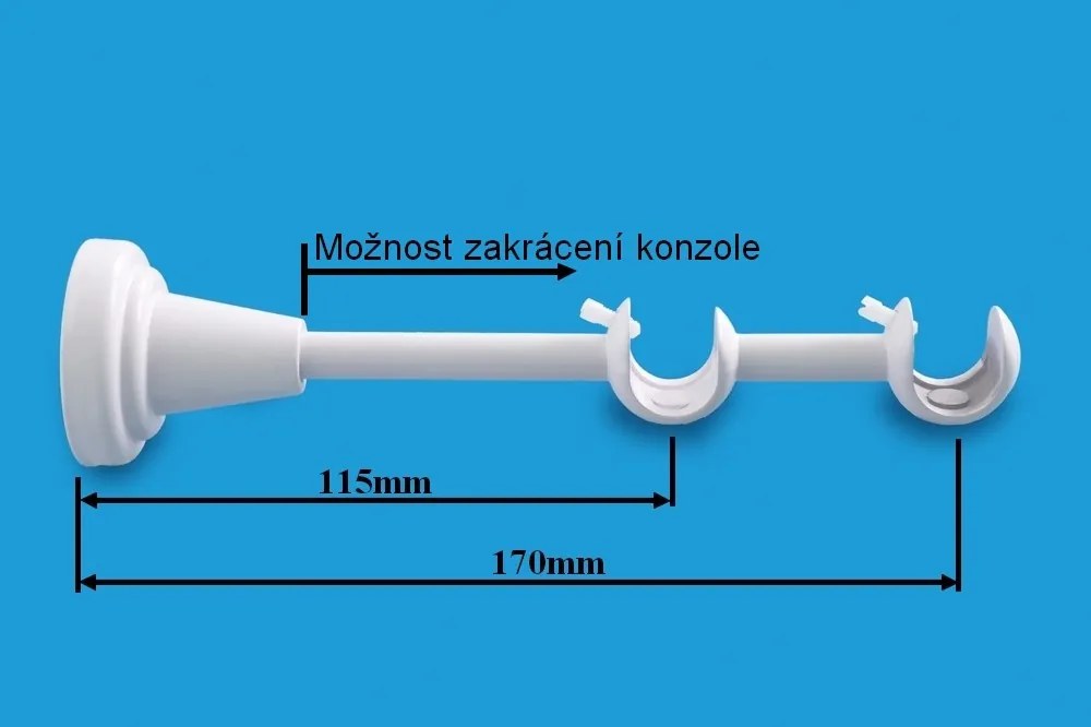 GARNÝŽE-HEBR Garnýž Tornado double bílá dvojitá 220 cm