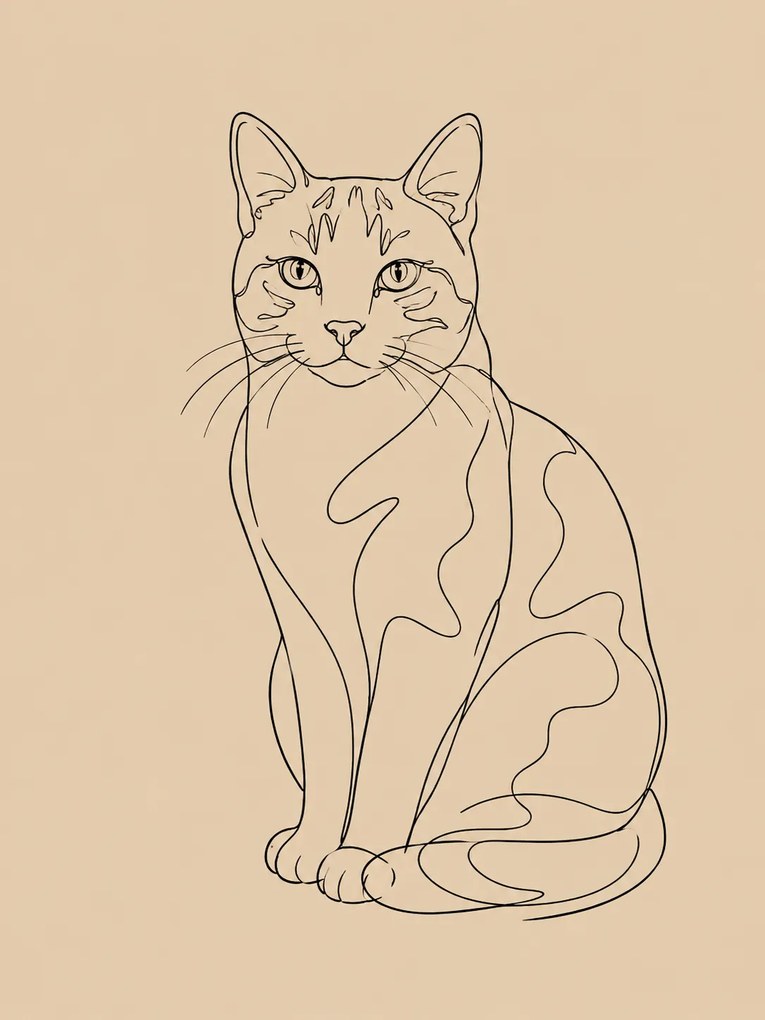 Minimalistický Line Art portrét mazlíčka z fotky | Srdcem darované