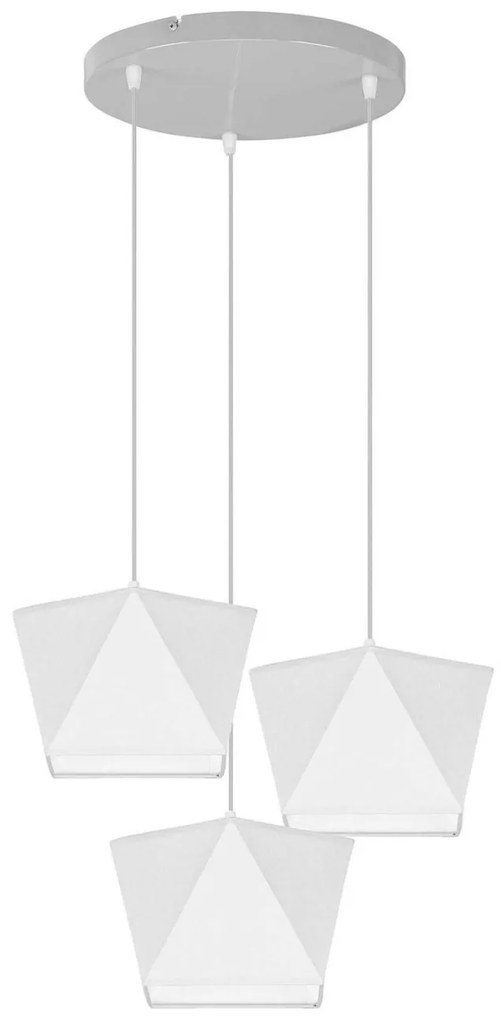 Závěsné svítidlo Diamond, 3x textilní stínítko (mix 6 barev), (výběr ze 3 barev konstrukce), o