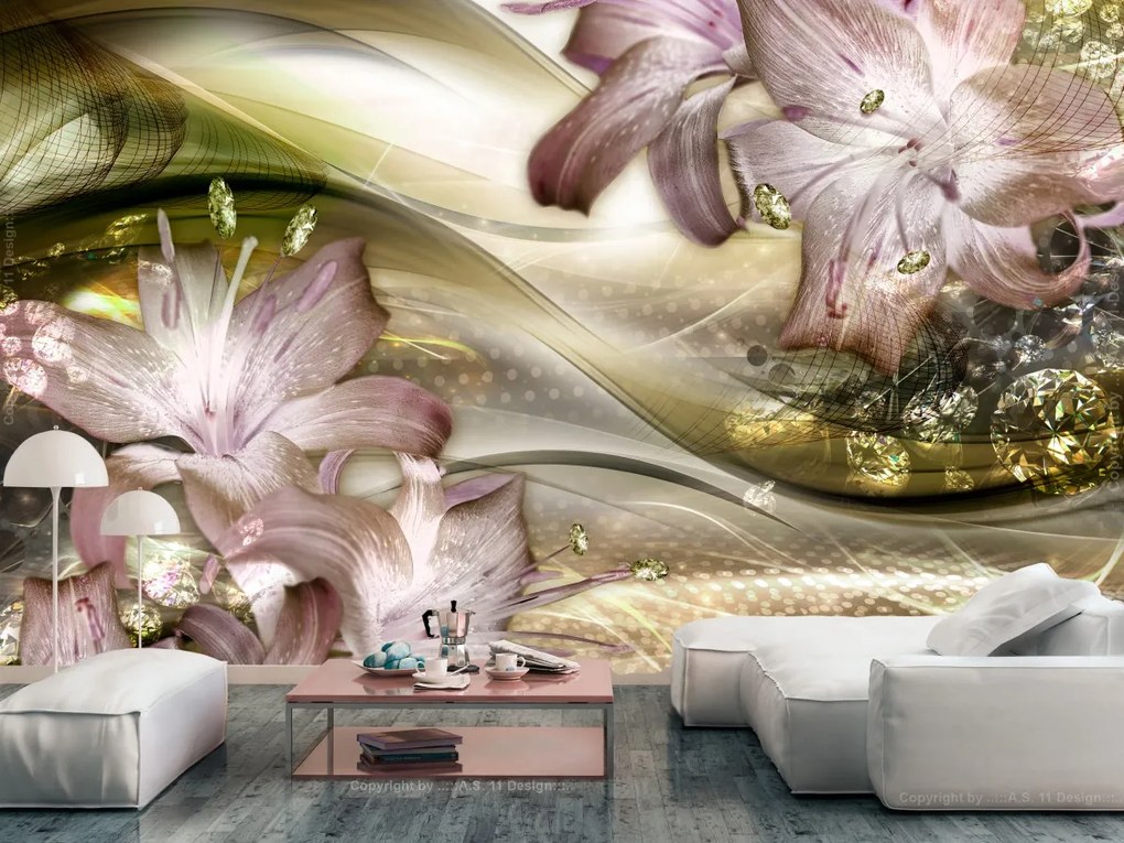 Tapeta Růžová lilie (200x140 cm) - Murando DeLuxe