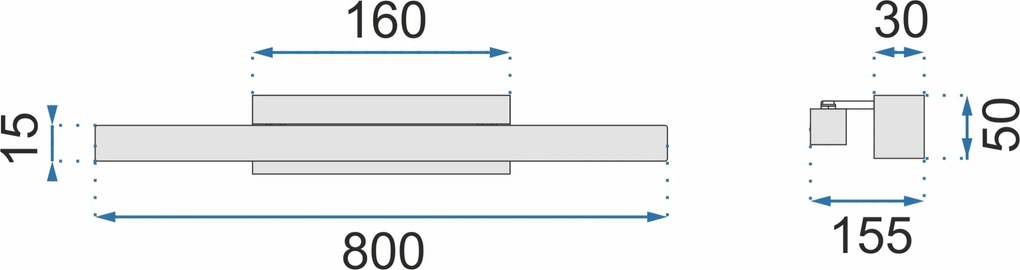 Koupelnové LED svítidlo APP835-1W 80 cm zlaté/neutrální bílá