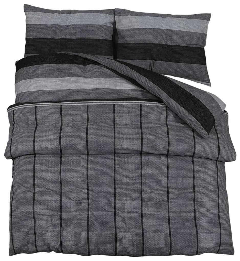 vidaXL Sada ložního prádla tmavě šedá 260 x 220 cm bavlna