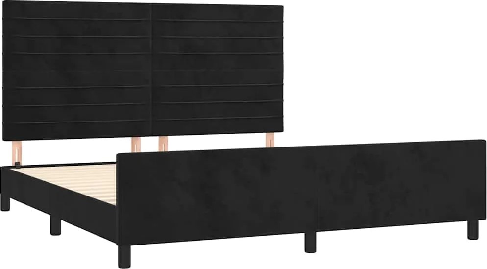 Rám postele bez matrace černý 160 x 200 cm samet 3125826