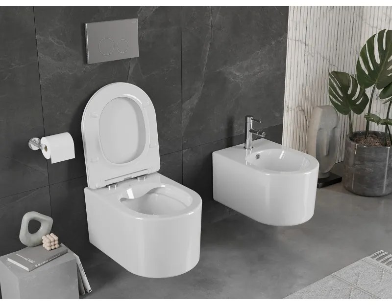 Mexen SOFIA Rimless závěsná wc mísa se sedátkem s pomalým zavíráním, 49 x 37 cm, bílá, 30540300