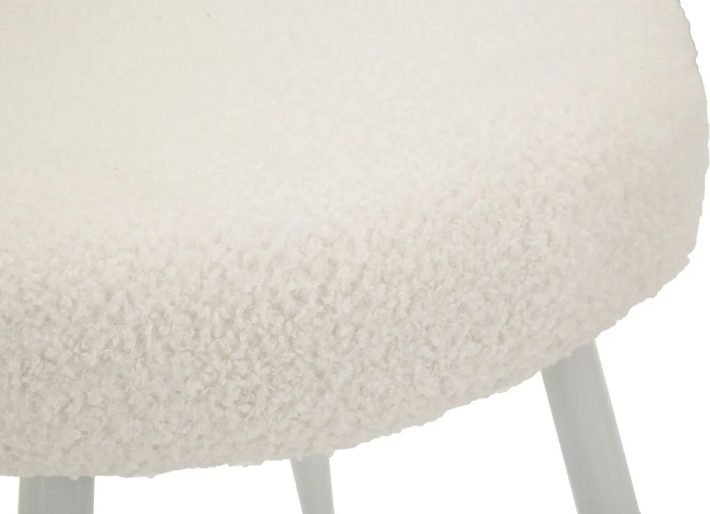 Designová jídelní židle Ilary Mini bouclé bílá