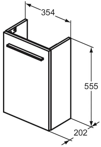 Ideal Standard i.Life S Skříňka pod umývátko Tempo 35,4 cm, uhlově šedá matná T5302NV